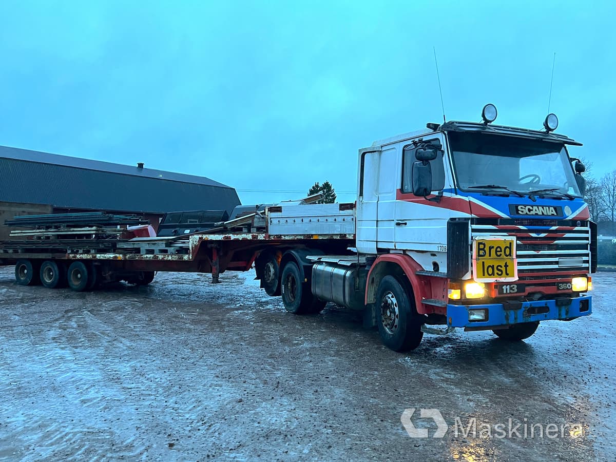 A-traktor Scania R113M med maskintrailer | Maskinera